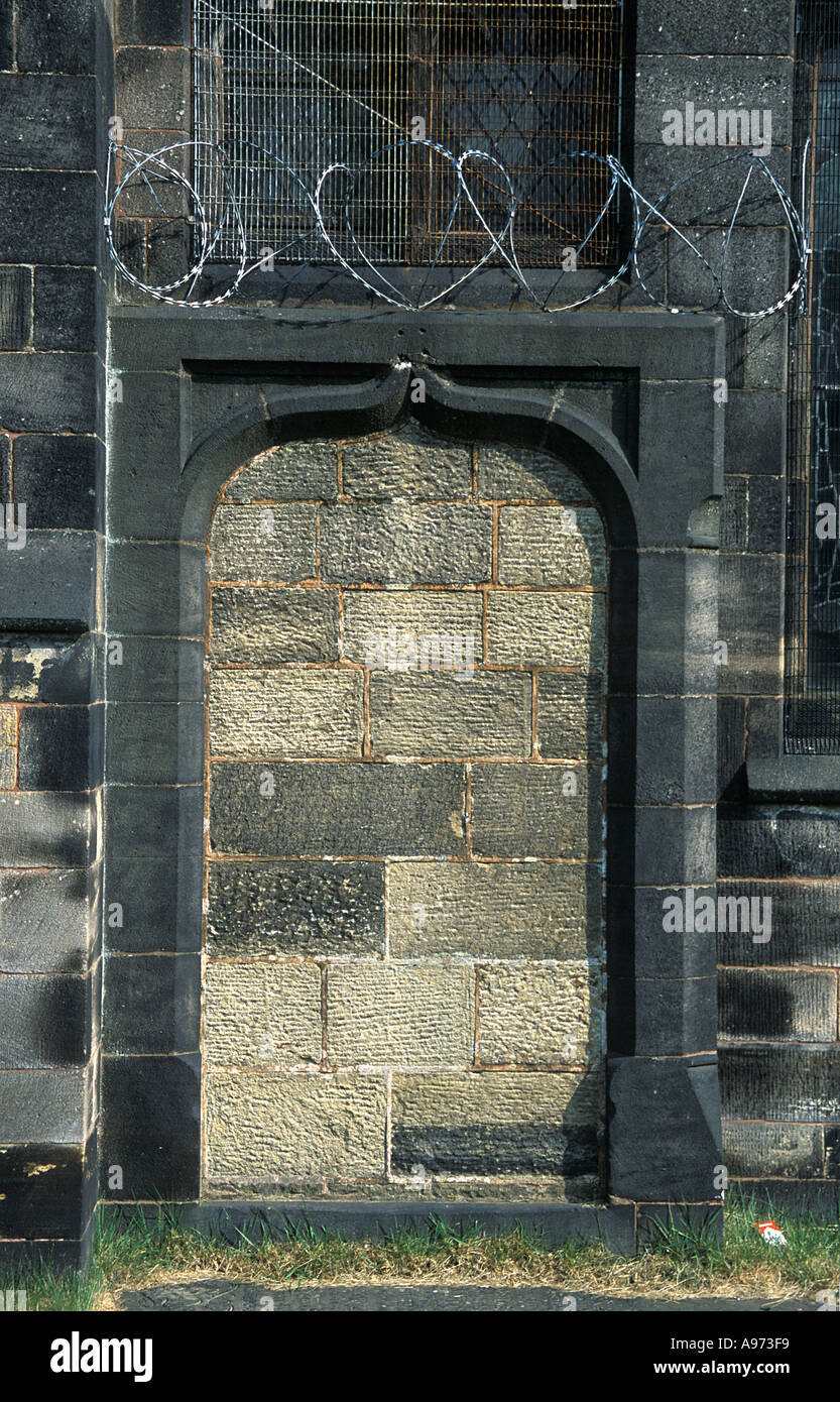 Victorian Gothic revival doorway now blocked with stone and heavily ...