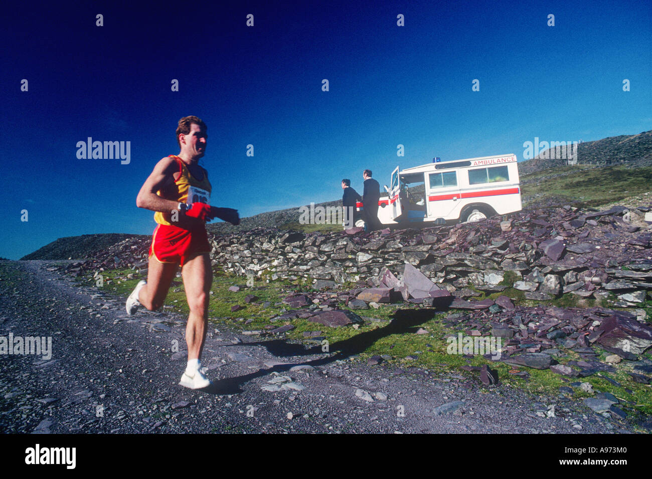 Fell Running on Snowdon Mountain Snowdonia North West Wales Stock Photo ...