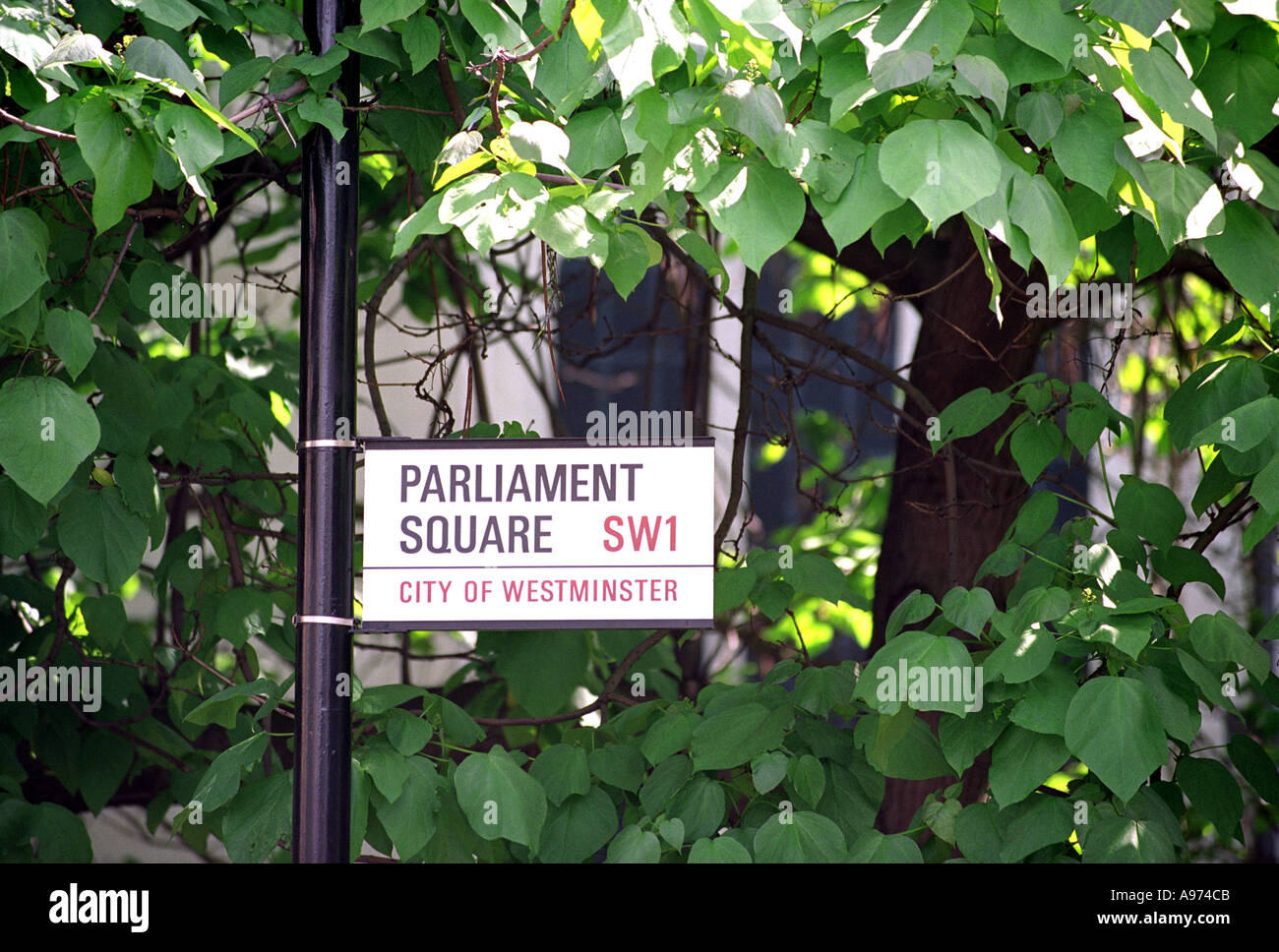 Parliament Square sign London England Stock Photo - Alamy