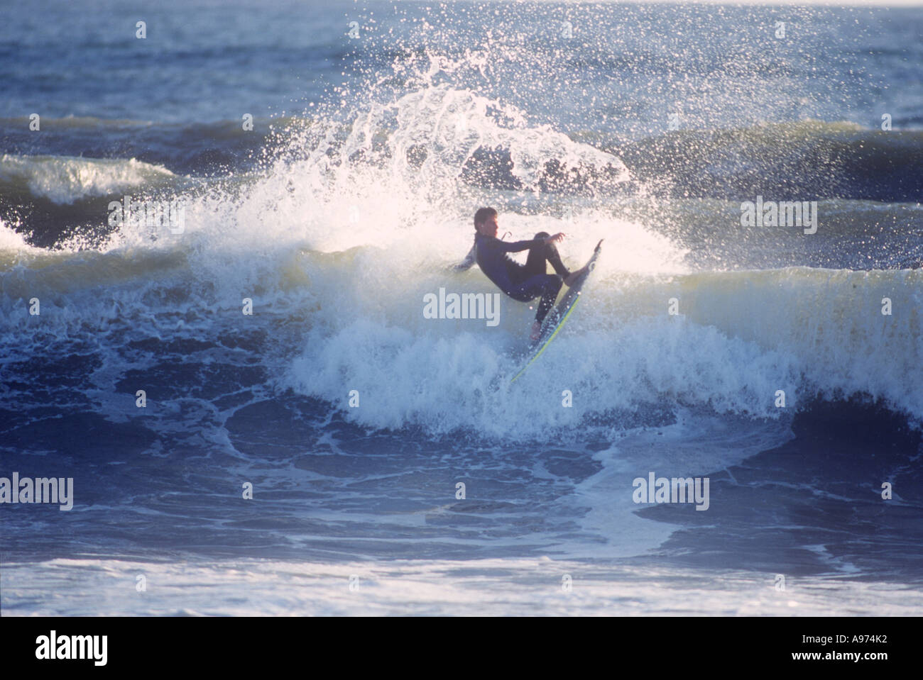 Surfing Llangennith Gower South Wales Stock Photo - Alamy
