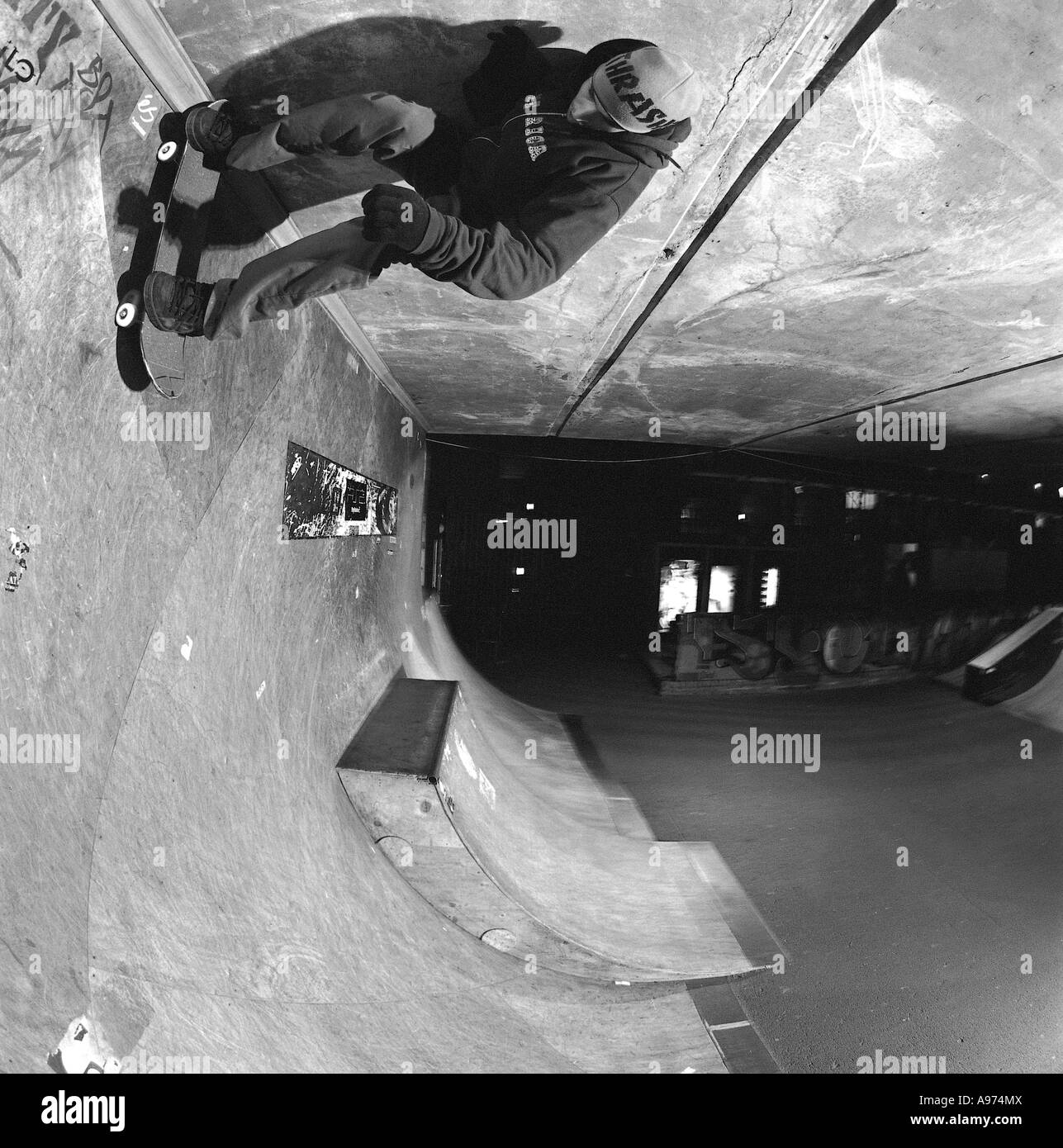 Skateboarder Performs Stunt Trick Move Stock Photo - Alamy