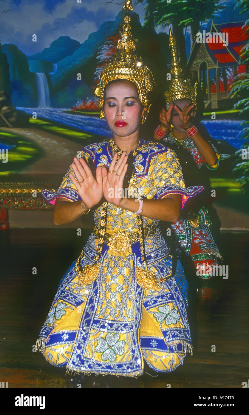 Thai Dancer performing at a Temple or Wat in Bangkok, Thailand Stock ...