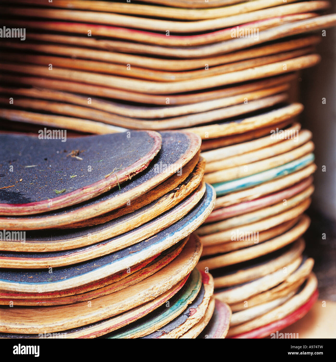 Pile of Used Skateboards Stock Photo - Alamy