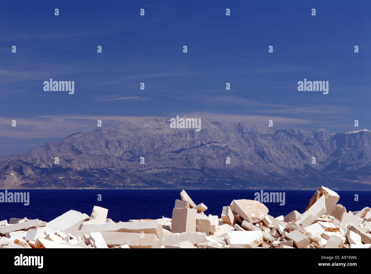 Quarry on Brac island, Croatia, famous for it's white stone Stock Photo ...