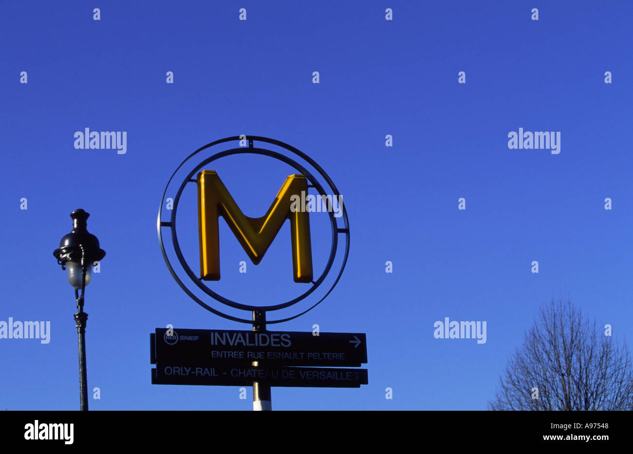 Paris subway metropolitan entry sign in the street Stock Photo - Alamy