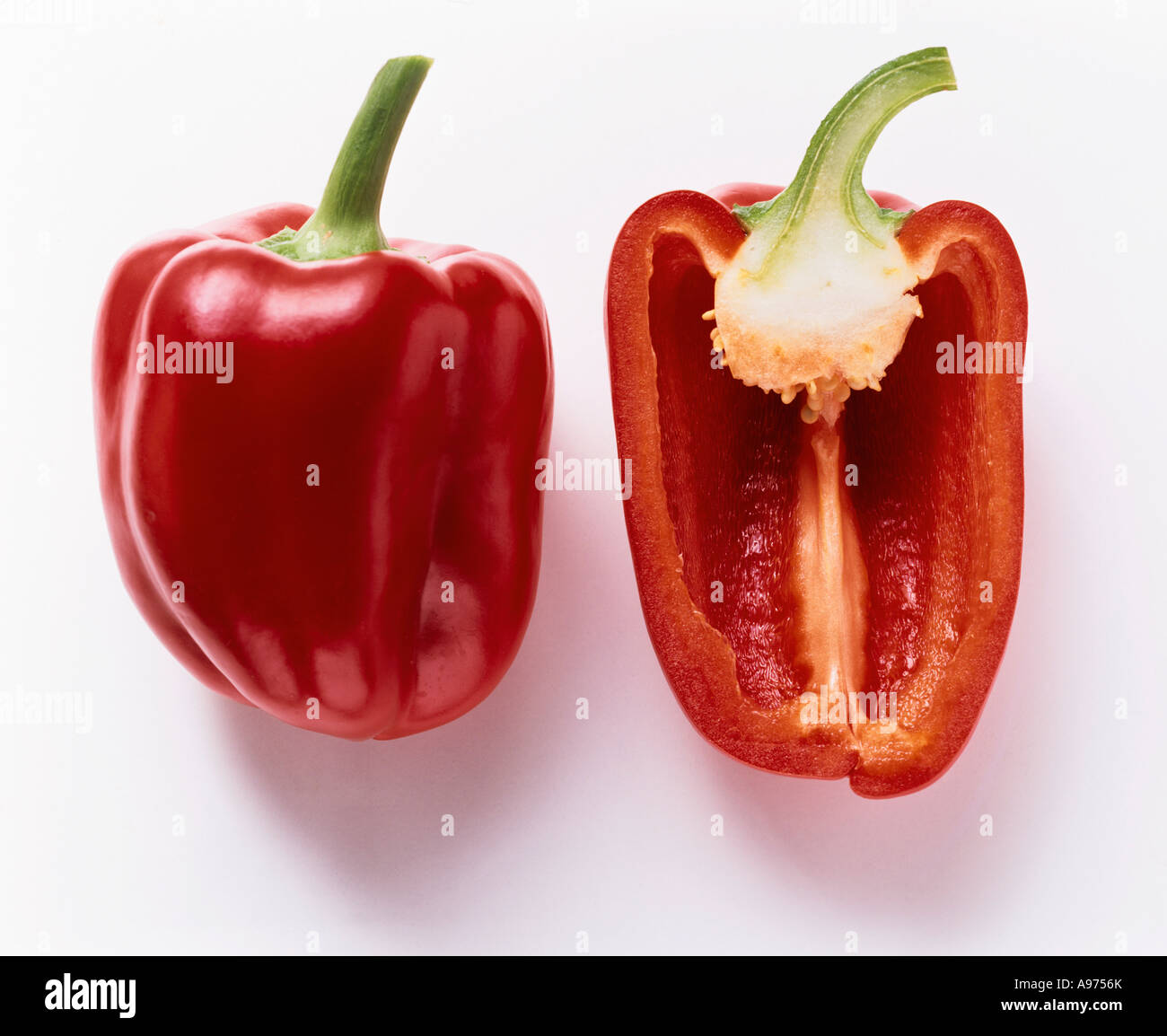 Whole and Half of a Red Bell Pepper FoodCollection Stock Photo - Alamy