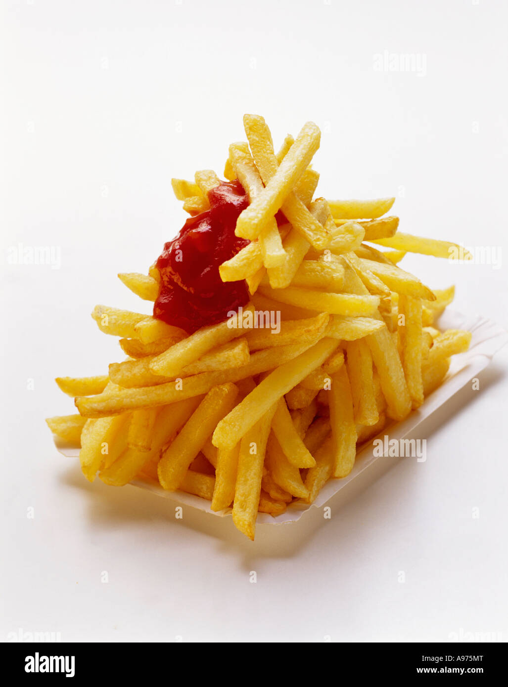 French Fries on a Paper Plate with Ketchup FoodCollection Stock Photo ...