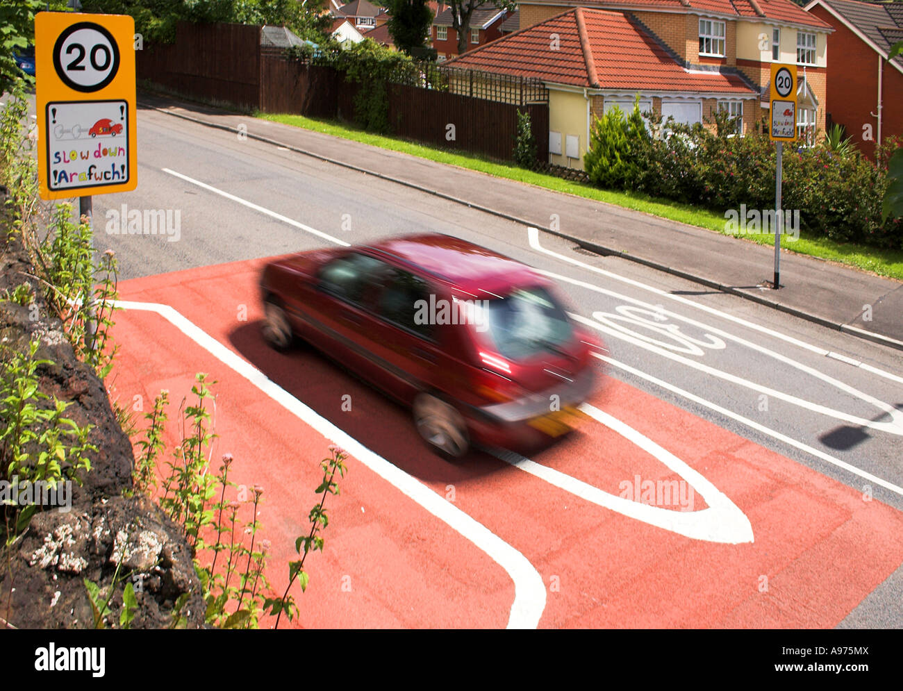 Speed Warning Road Sign Transport Stock Photo - Alamy