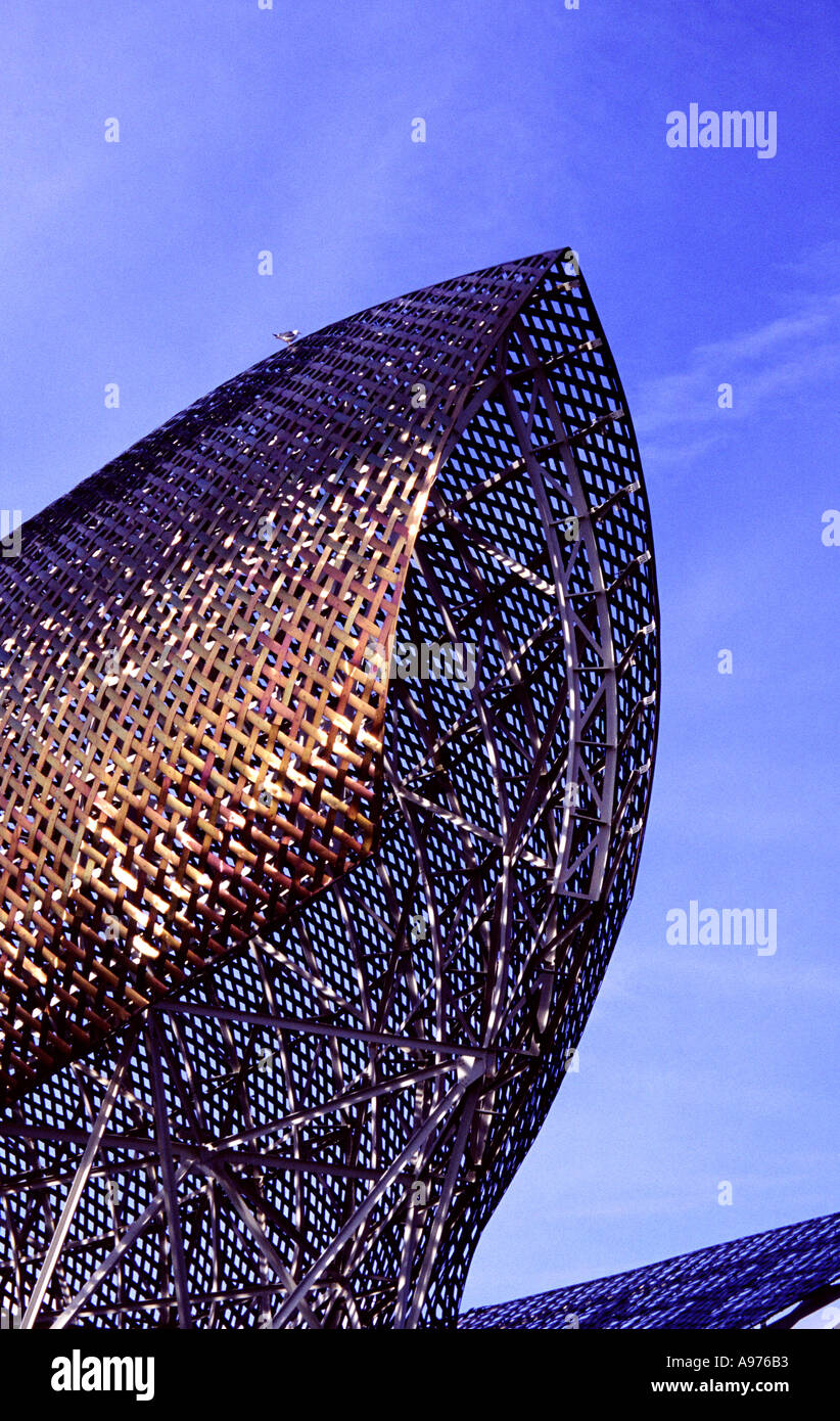 Copper Fish Sculpture Barcelona Stock Photo - Alamy