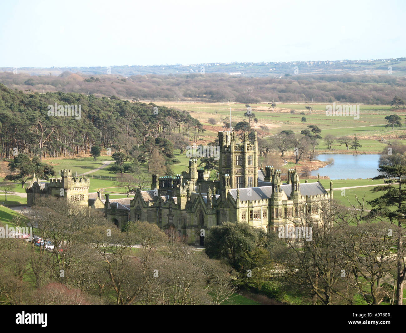 Margam House from Margam Mountain Stock Photo - Alamy