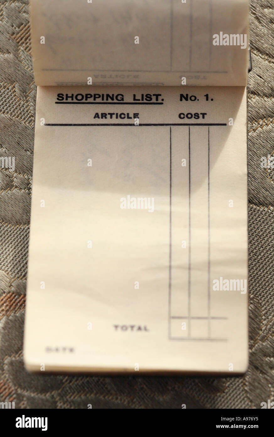 an old shopping list book probably from the 1950s or 1960s Stock Photo ...