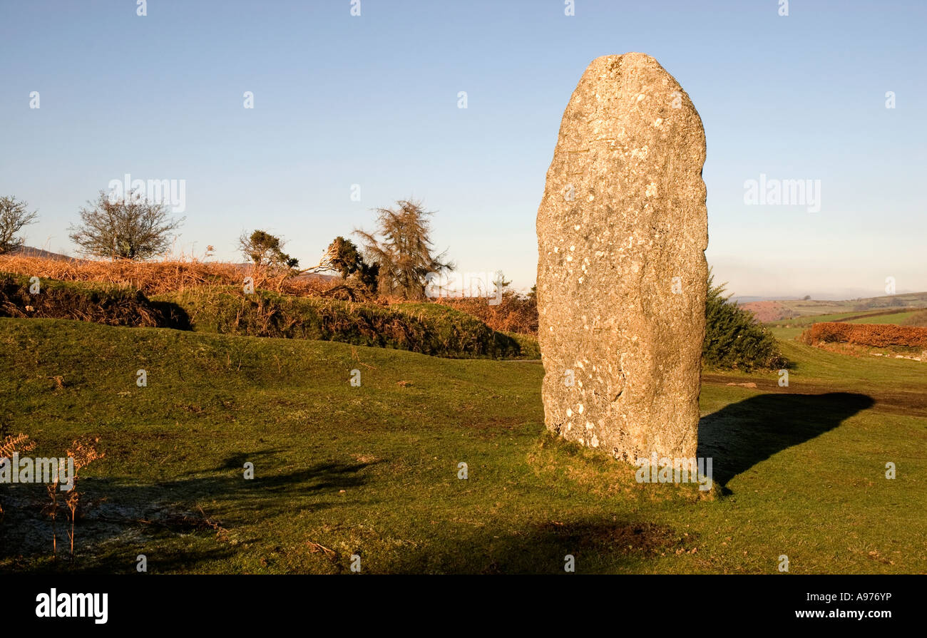 Standing Stone Dartmoor National Park Devon England Stock Photo - Alamy