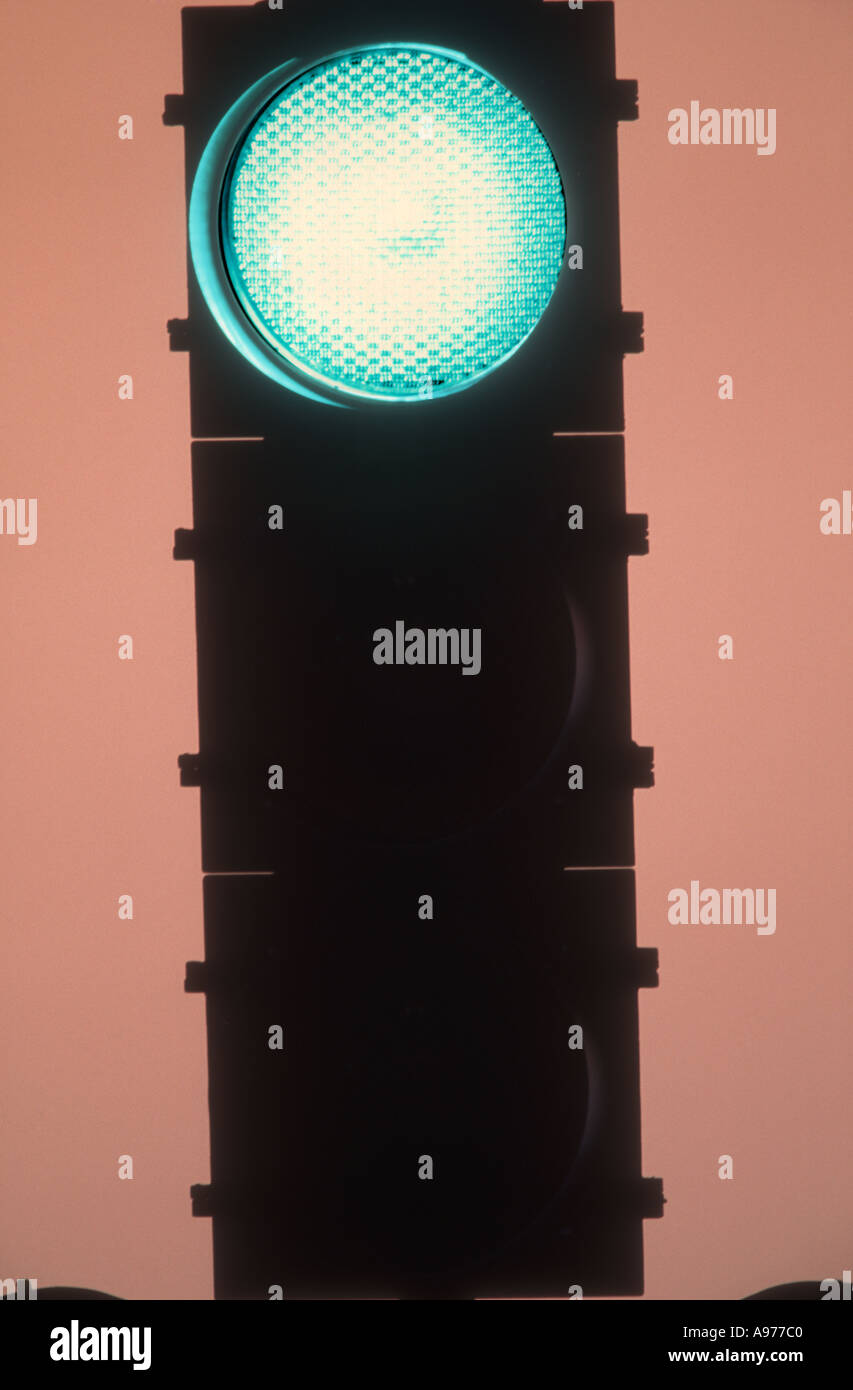 traffic stoplight on green Stock Photo - Alamy