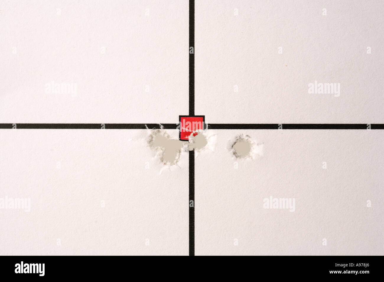rifle target with shots in Stock Photo - Alamy