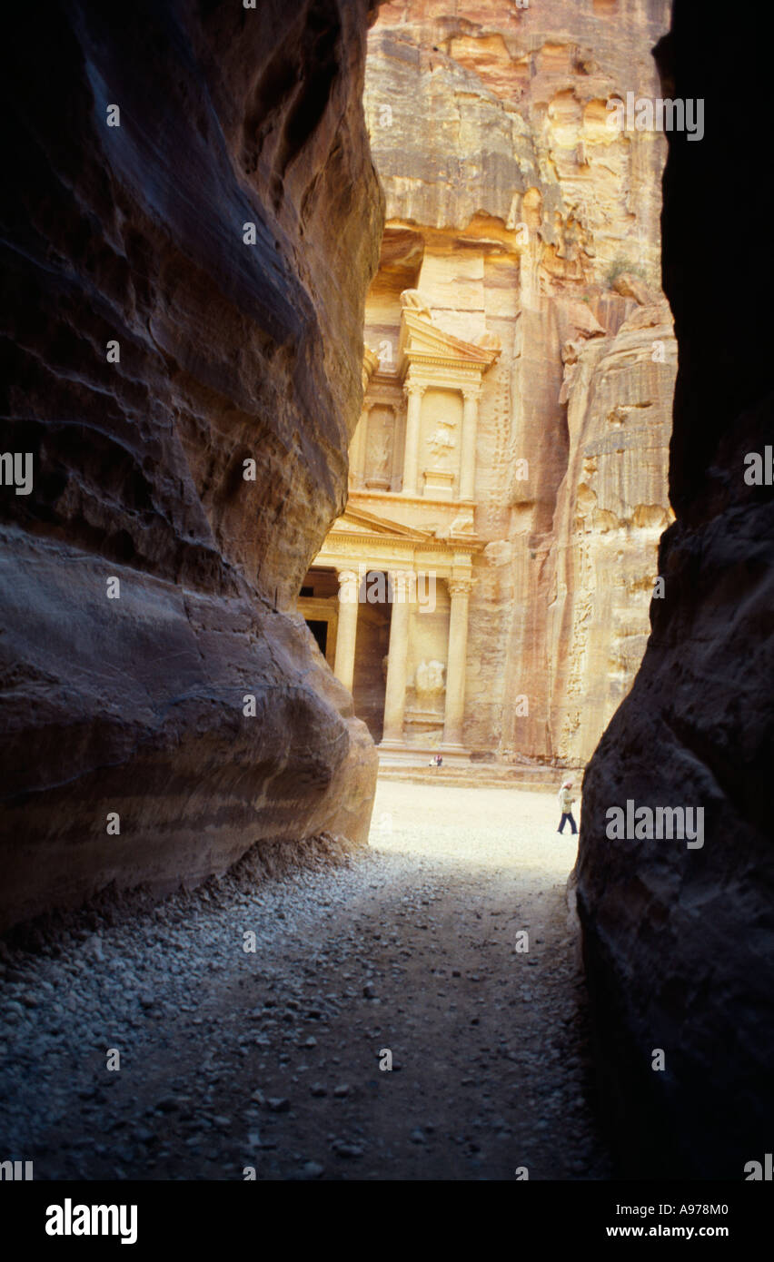 Petra Jordan Treasury Building View From The Siq Stock Photo - Alamy