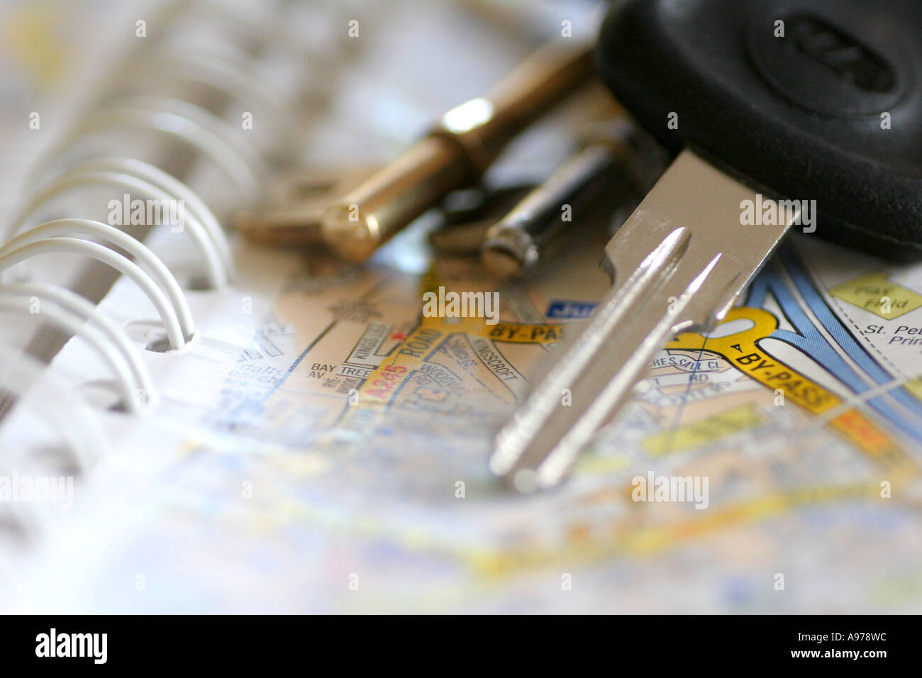 car keys on A-Z street map Stock Photo - Alamy