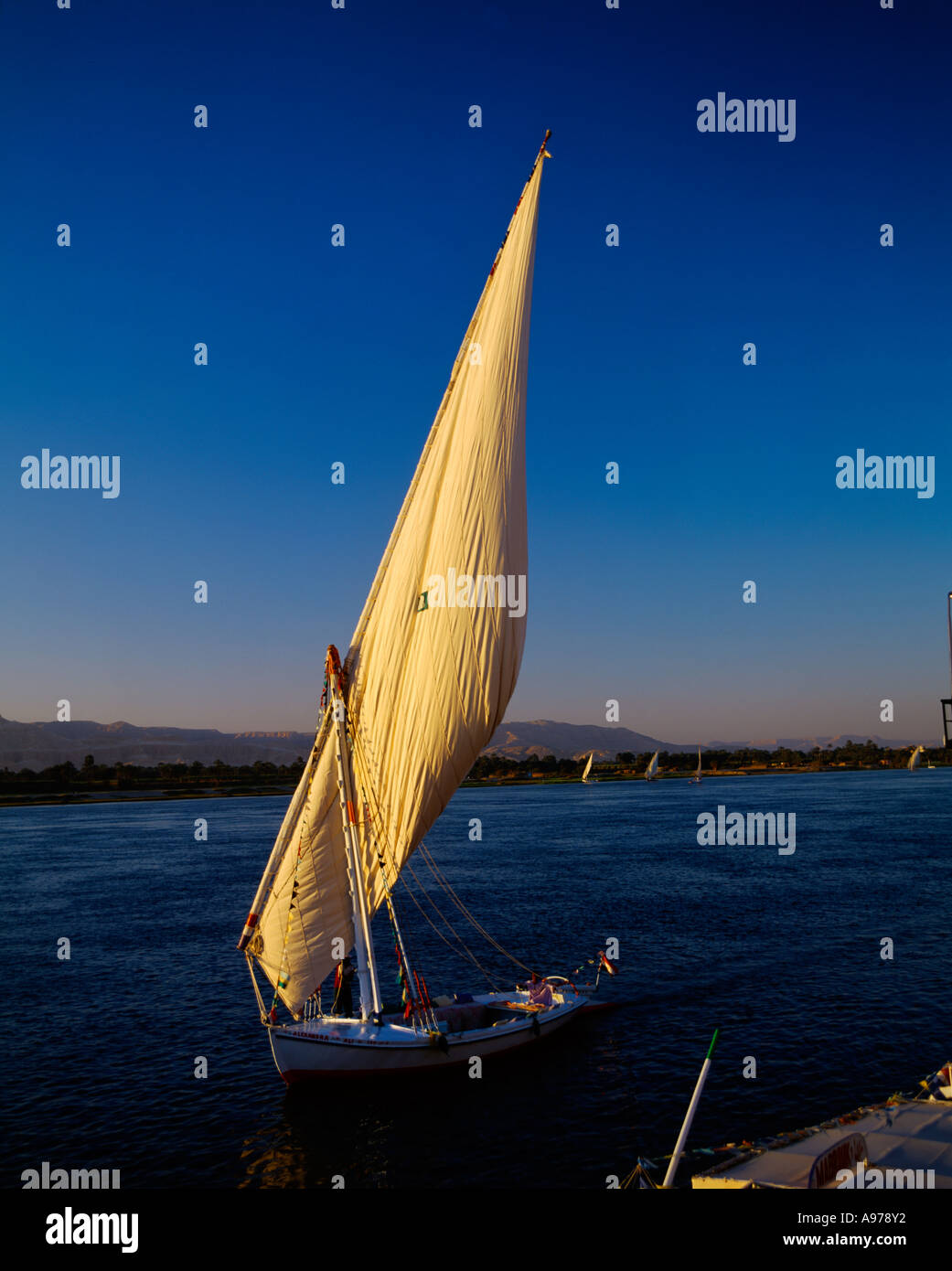 Luxor Egypt Felucca On The Nile Stock Photo - Alamy