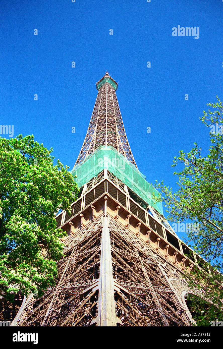 Eiffel Tower from the ground up Paris France Stock Photo - Alamy