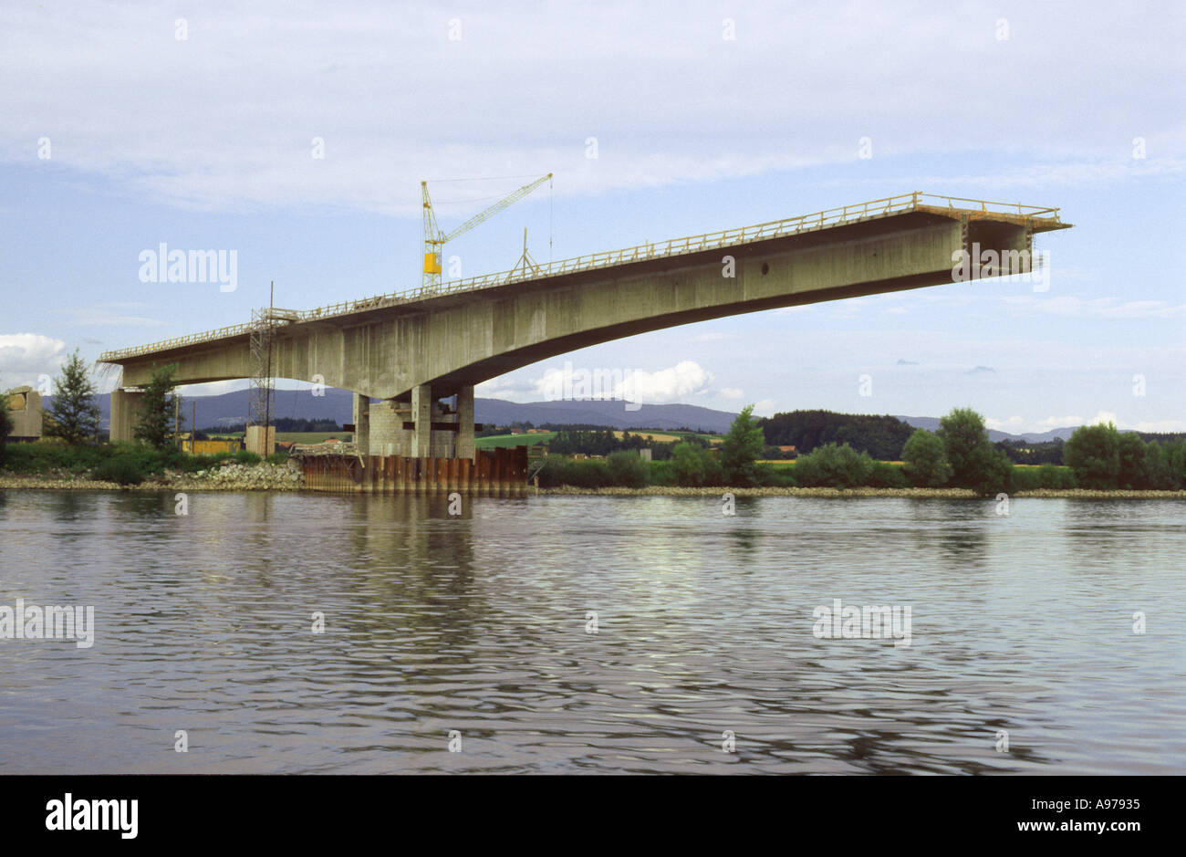 building a bridge BRIDGE UNDER CONSTRUCTION for a motoway over the ...