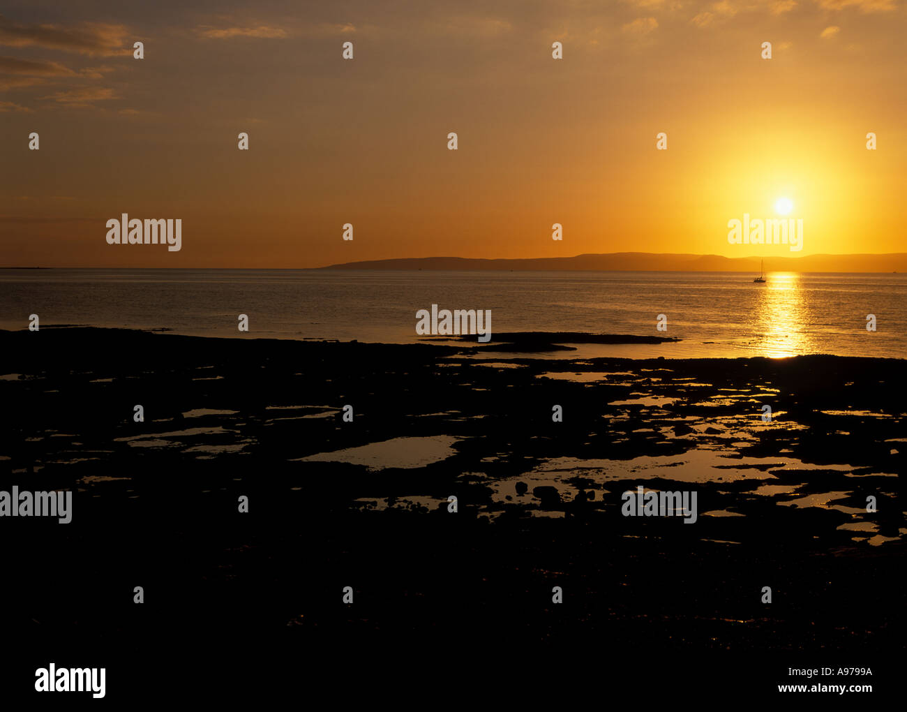 isle of arran from troon harbour Stock Photo - Alamy