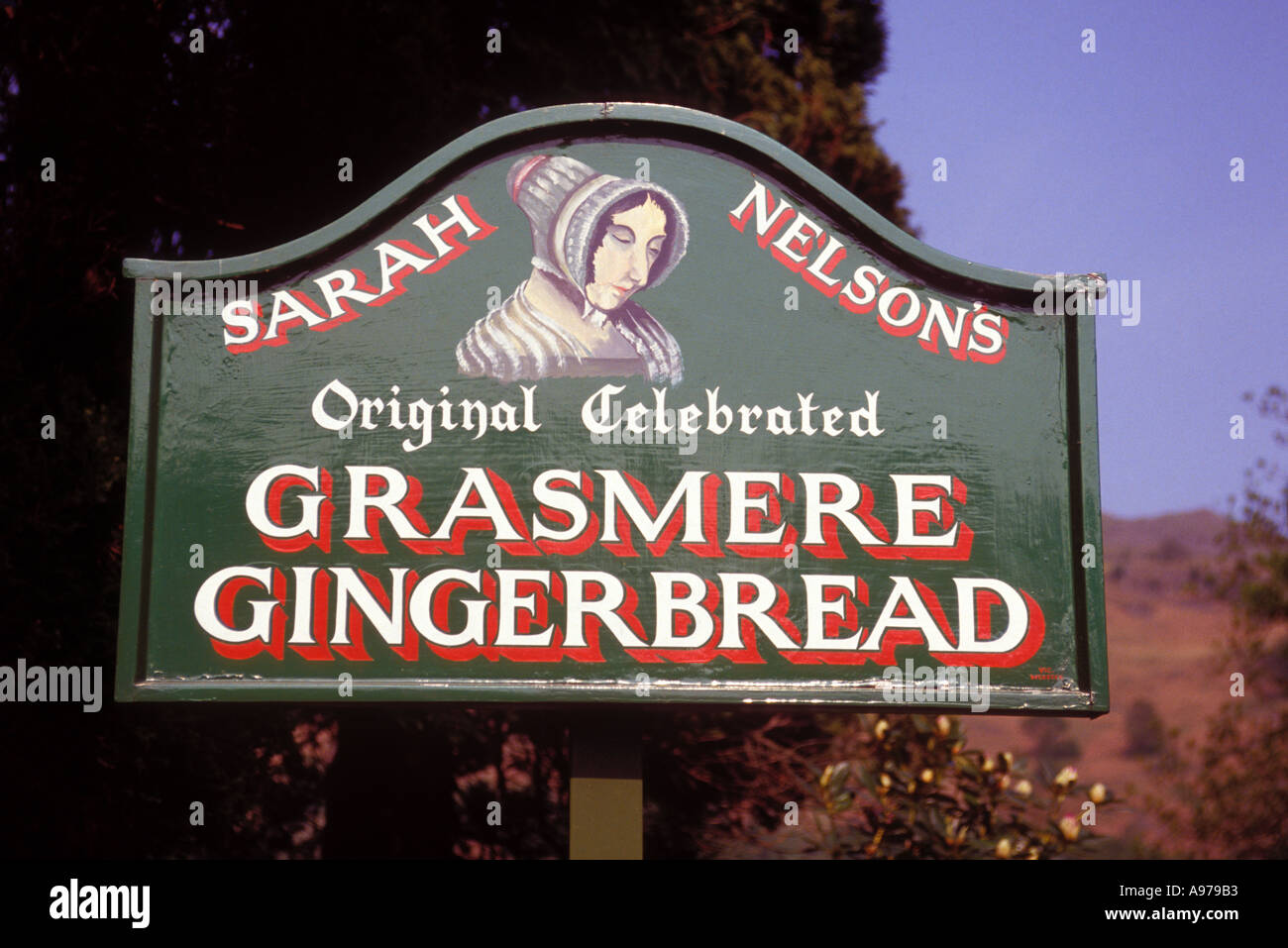 England Lake District Grasmere Sarah Nelsons Gingerbread shop sign ...