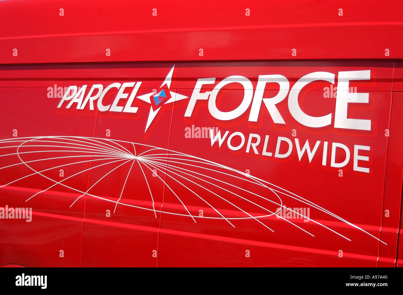 side of a parcel force van Stock Photo - Alamy