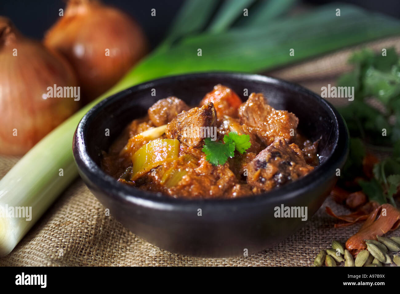 Welsh Lamb and Leek Curry Food Stock Photo - Alamy