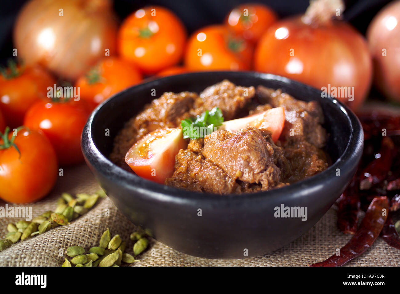 Welsh Black Beef Curry Food Stock Photo - Alamy