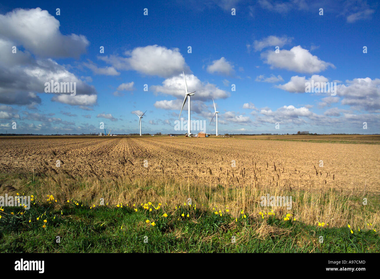 Windmill Farm under construction at Holbeach Marsh, South Lincolnshire ...