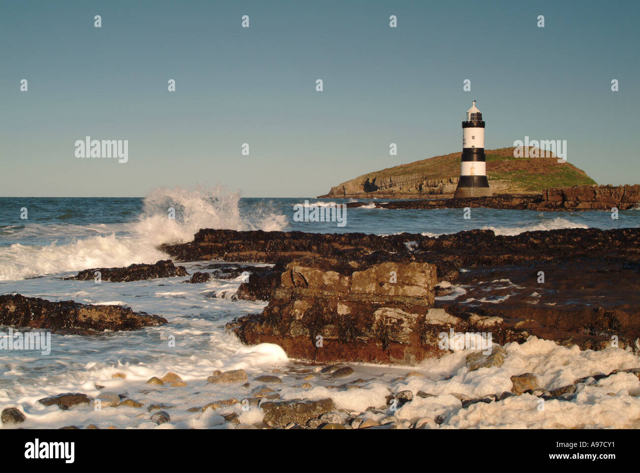 Penmon Lighthouse, Penmon Point, Anglesey, North Wales, UK Stock Photo ...