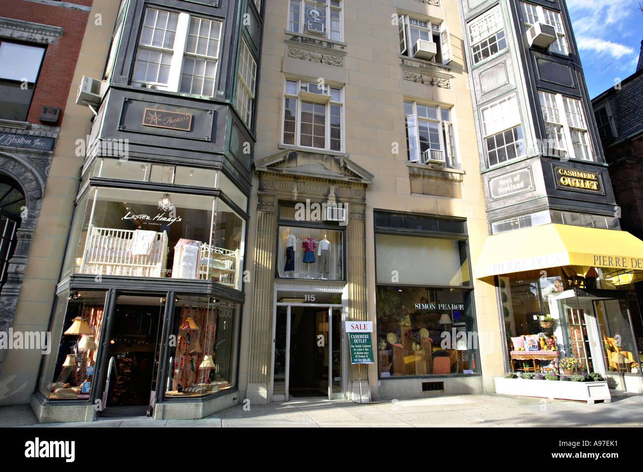 MASSACHUSETTS Boston Newbury Street shopping district in Back Bay ...