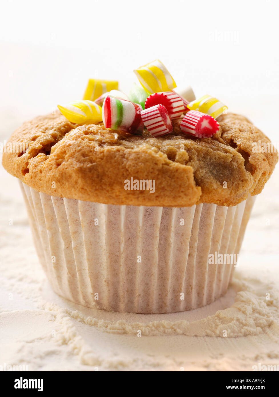 Muffin with candies FoodCollection Stock Photo - Alamy