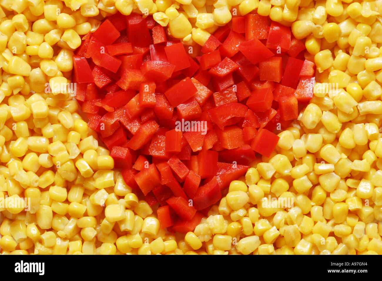 Pepper heart surrounded by corn. Could symbolise the love for ...
