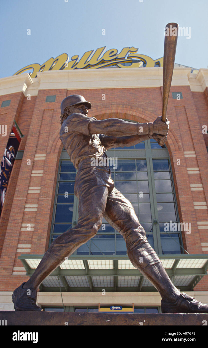 WISCONSIN Milwaukee Statue baseball player Miller Brewers stadium ...