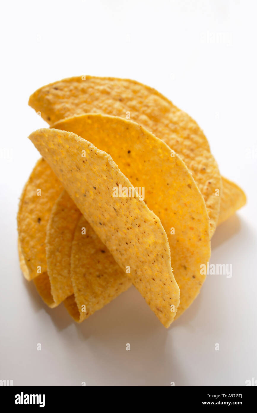 Taco shells on white background FoodCollection Stock Photo - Alamy