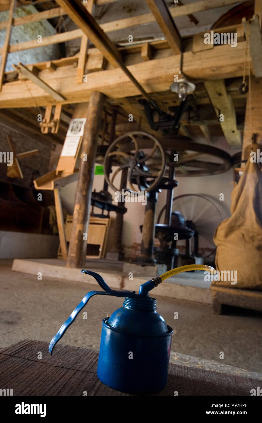 Shot of the interior of a water mill Stock Photo - Alamy
