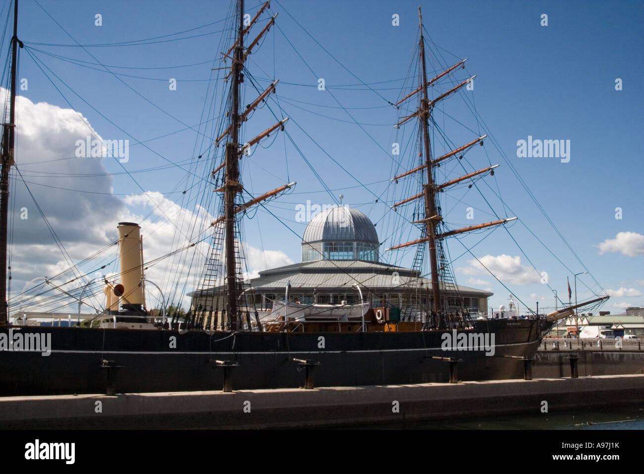 RRS Discovery ship being repaired at the Discovery Point dry dock on ...