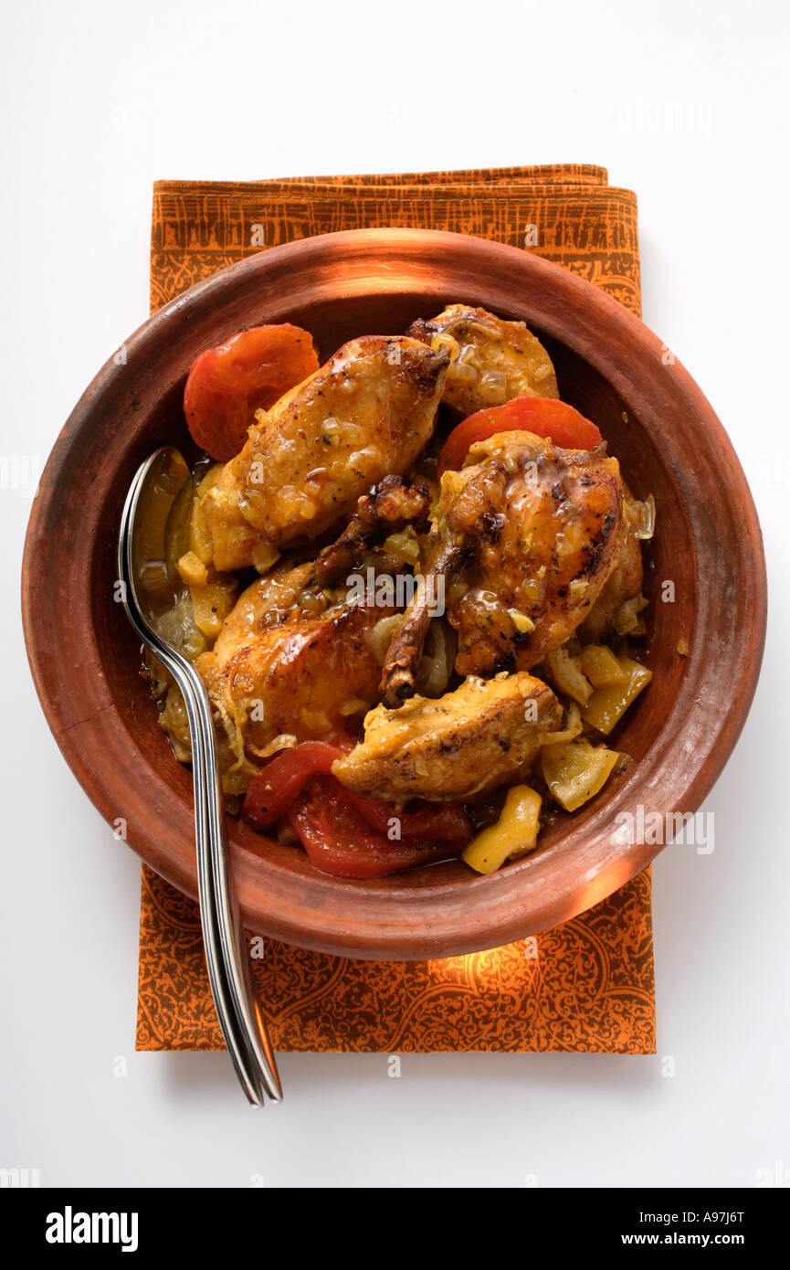 Chicken tajine with tomatoes N Africa FoodCollection Stock Photo - Alamy
