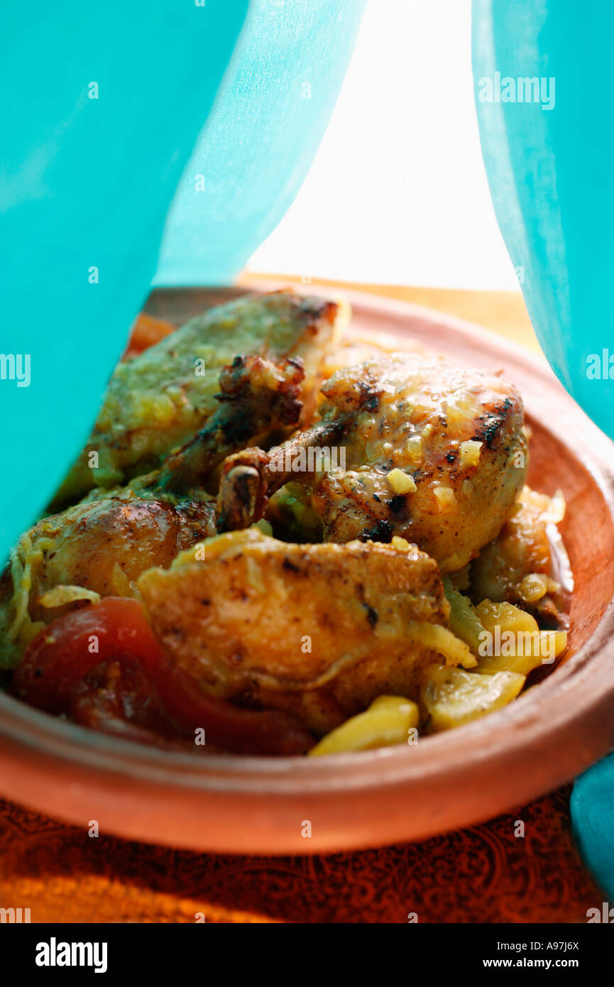 Chicken tajine with tomatoes N Africa FoodCollection Stock Photo - Alamy