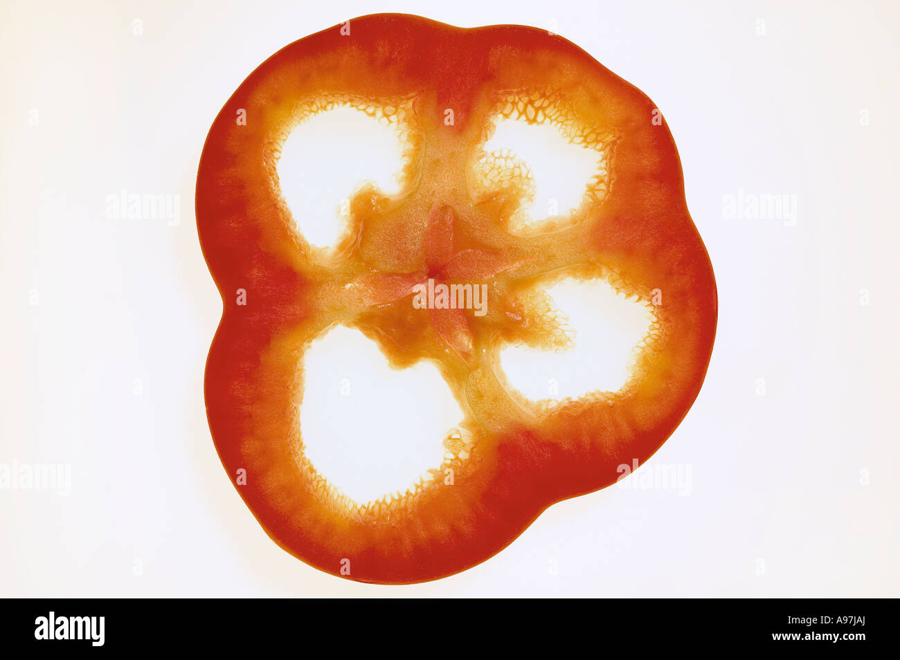 Slice of red pepper backlit FoodCollection Stock Photo - Alamy