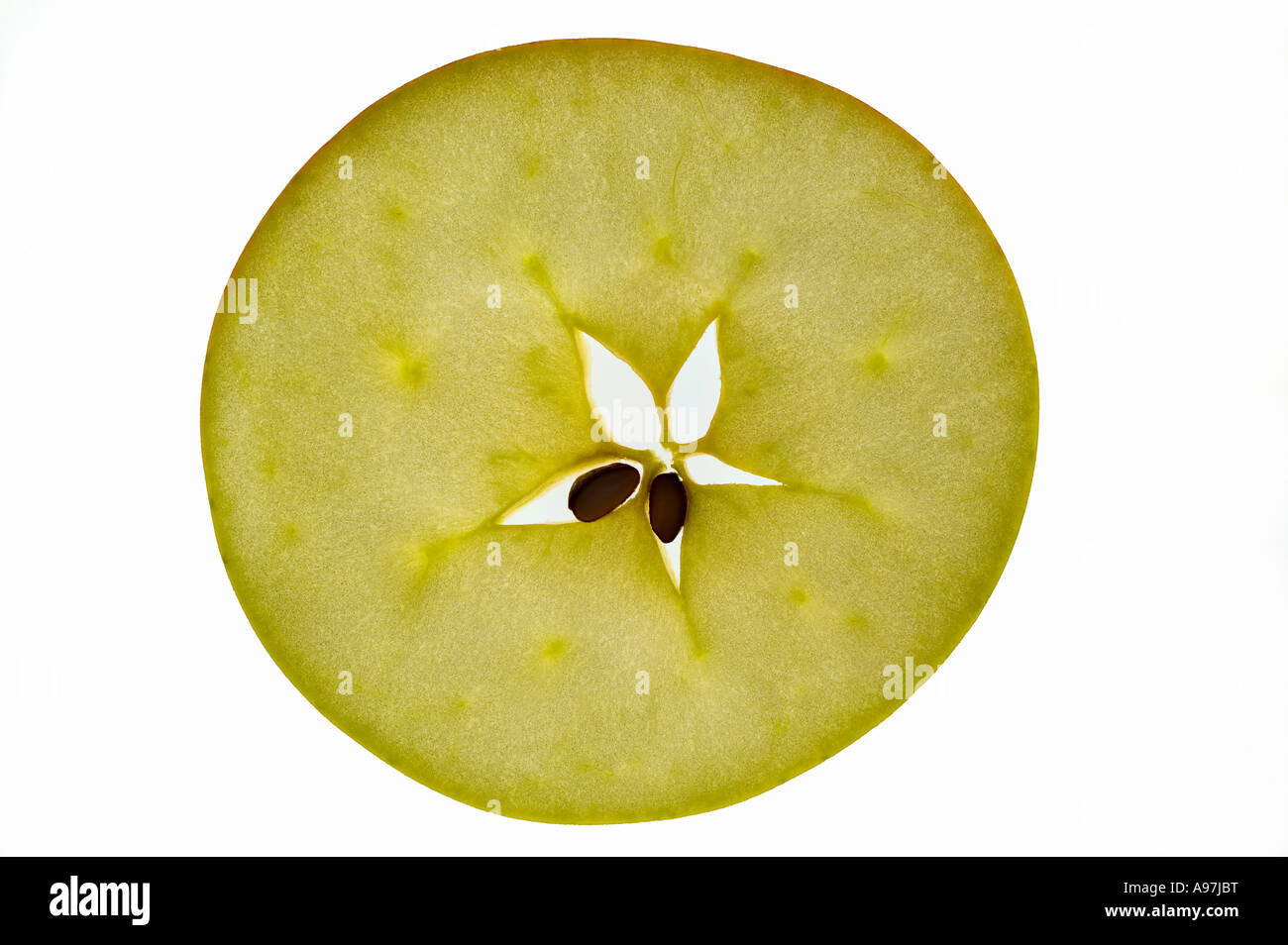 Slice of apple cross section backlit FoodCollection Stock Photo - Alamy