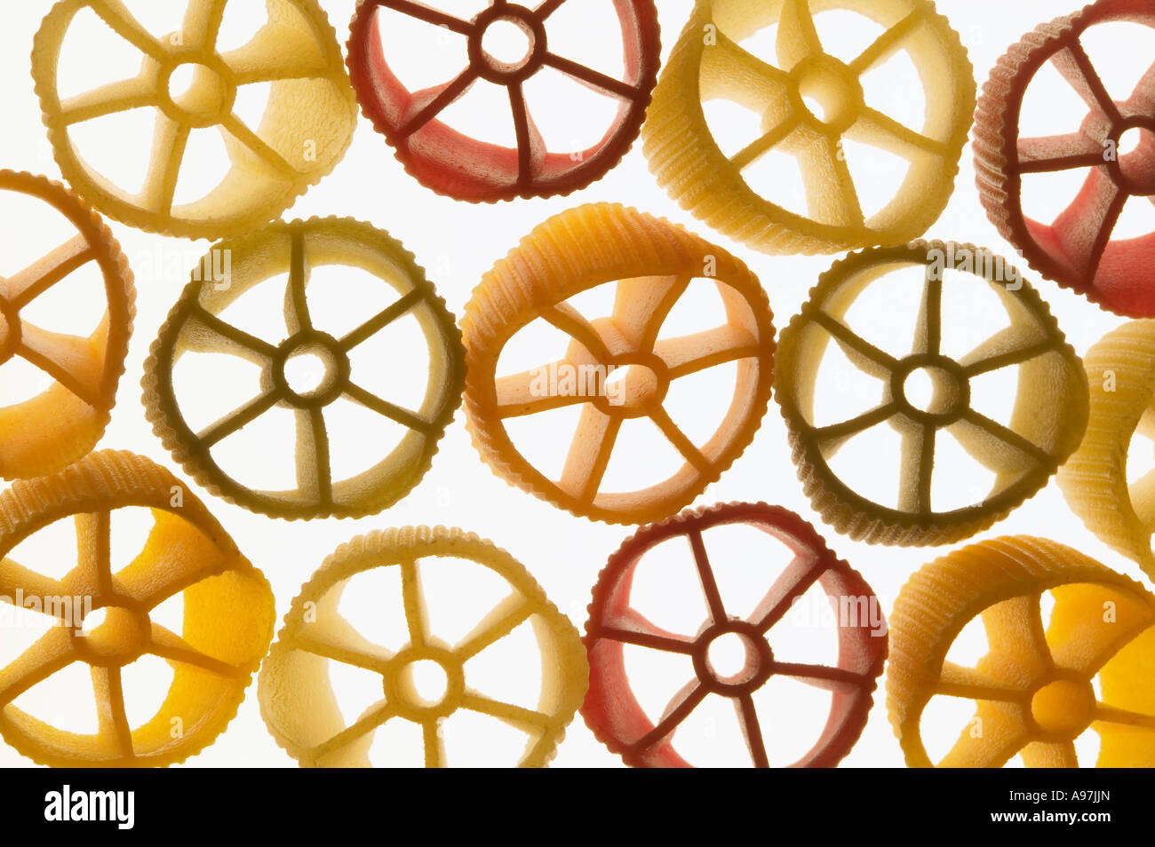 Coloured pasta wheels FoodCollection Stock Photo - Alamy
