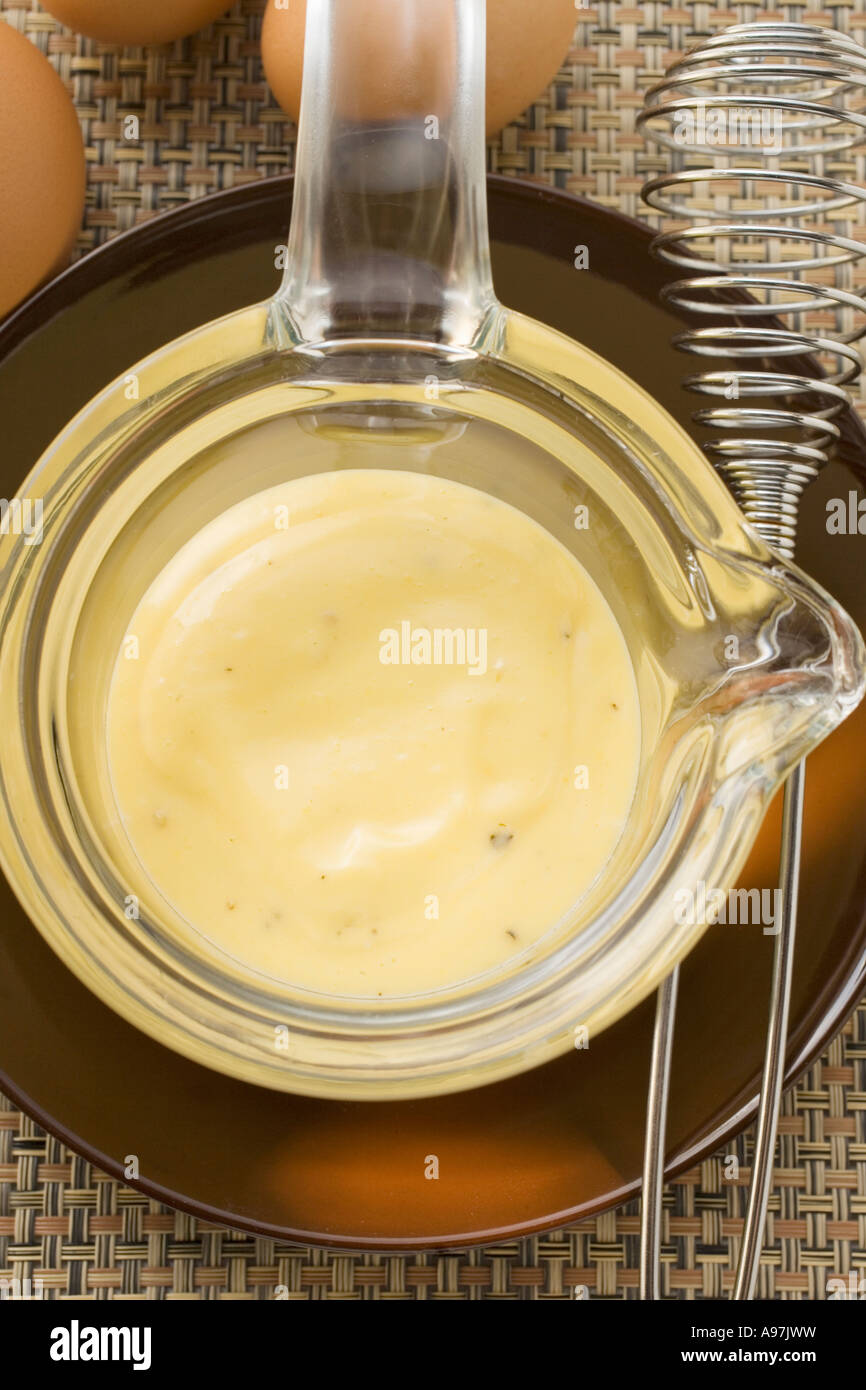 Mayonnaise in small glass pan FoodCollection Stock Photo - Alamy