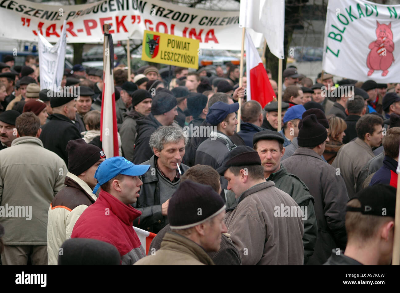 Farmers demonstration against government policy and former polish ...