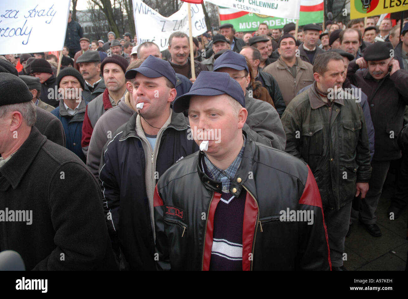 Farmers demonstration against government policy and former polish ...