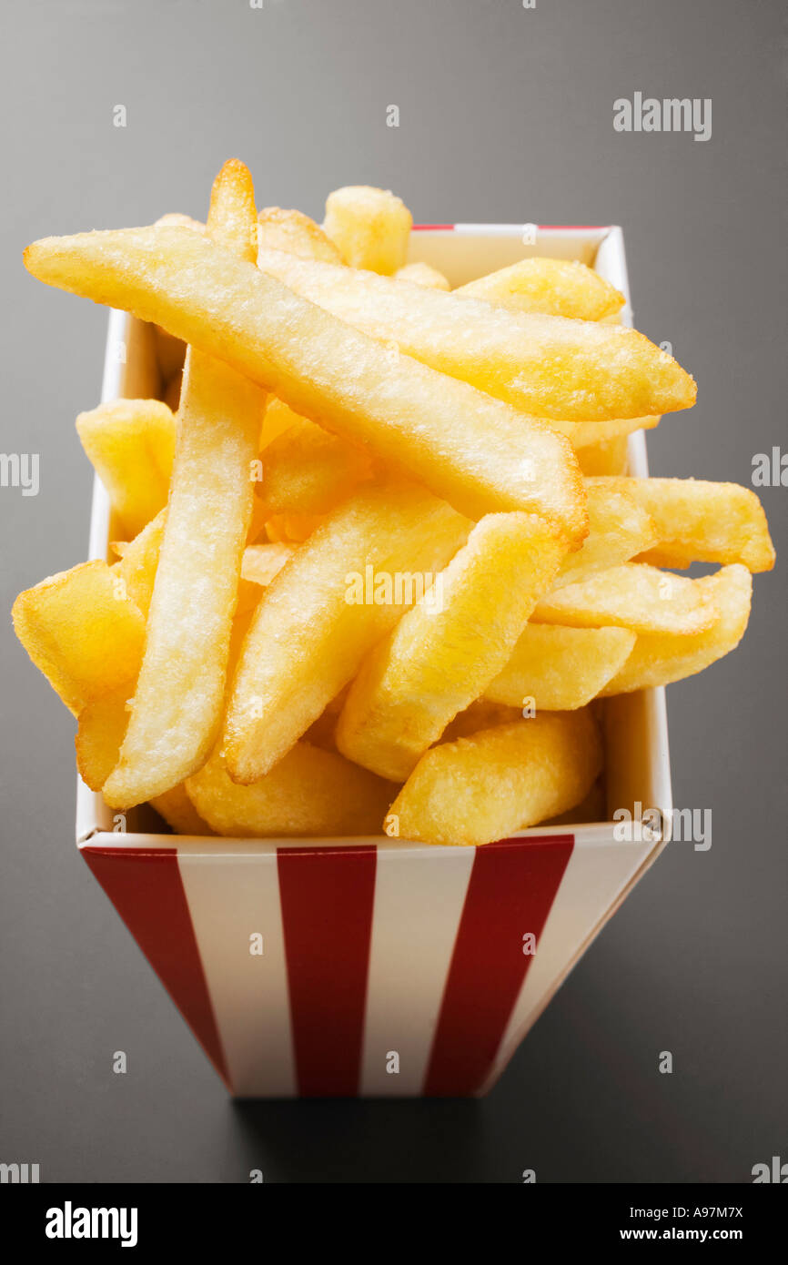 Chips in striped box FoodCollection Stock Photo - Alamy