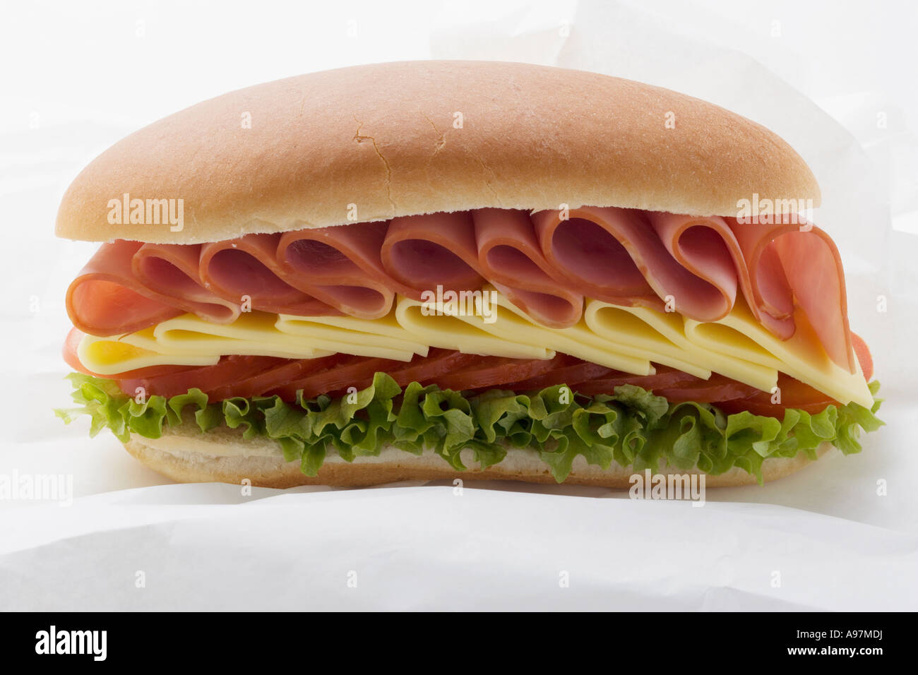 Sub sandwich on sandwich wrap FoodCollection Stock Photo - Alamy