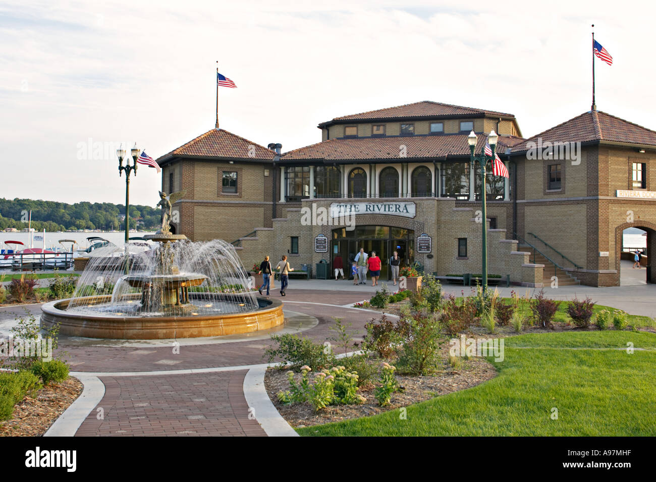 WISCONSIN Lake Geneva Fountain in front of Riviera building on ...