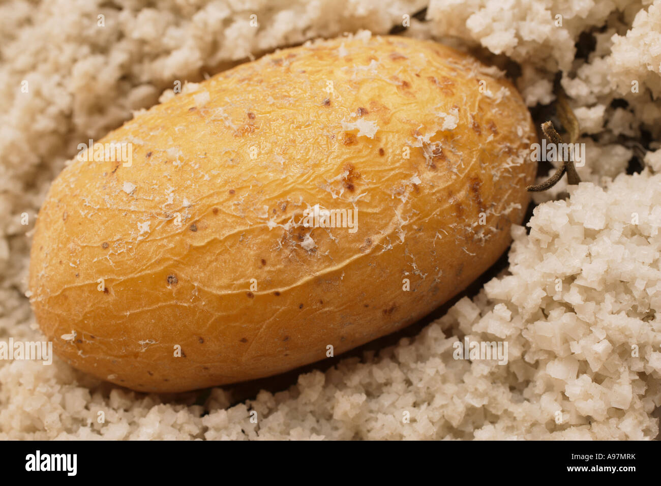 Potato on a bed of salt FoodCollection Stock Photo - Alamy