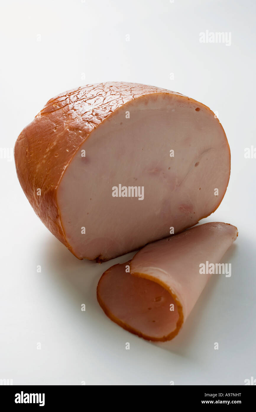 Turkey ham with a slice cut FoodCollection Stock Photo - Alamy